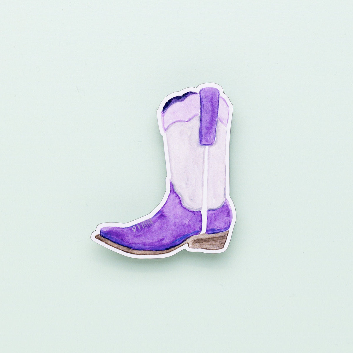 Purple Cowboy Boot Sticker – kathyphantastic
