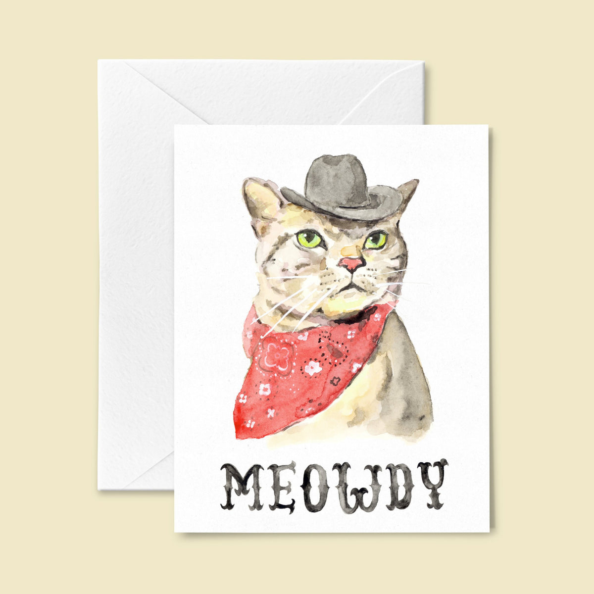 Meowdy Cat Greeting Card – kathyphantastic