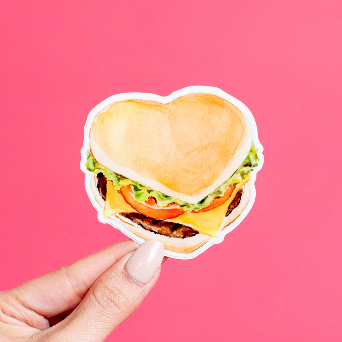 Heart Shaped Cheeseburger Sticker – kathyphantastic
